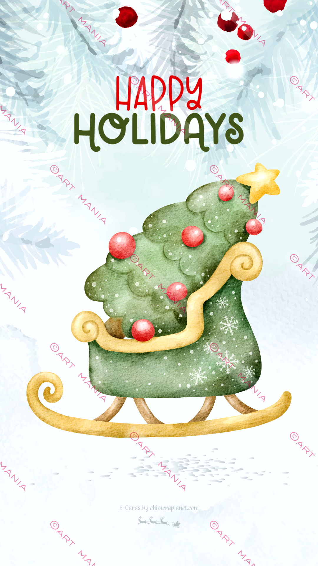 Christmas tree. E-Card – Art Mania Studio